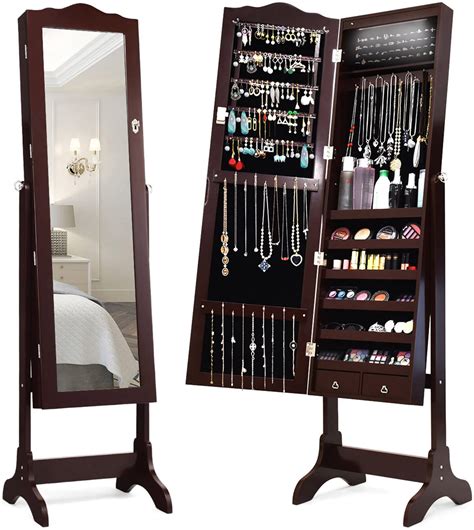Floor Mirror With Jewelry Storage