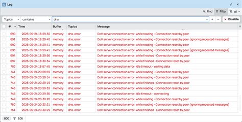at mikrotik router received a messages doh server connection error