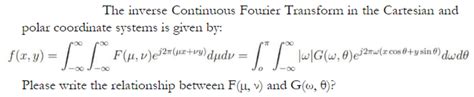 solved the inverse continuous fourier transform in the