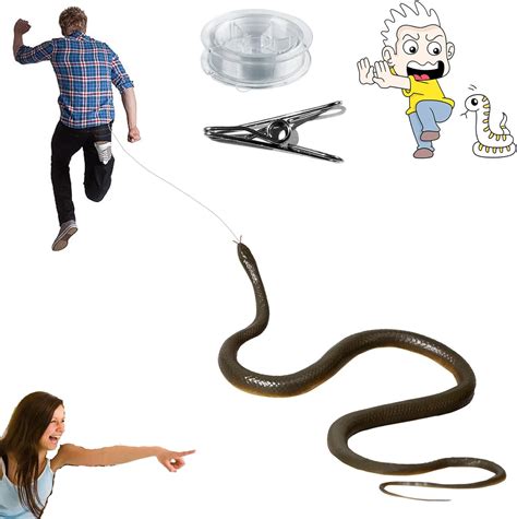 Snake Prank With String Clip Clip On Snake Prank Realistic Rubber Snake That Look Scary And