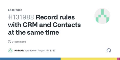 Record Rules With Crm And Contacts At The Same Time · Issue 131988 · Odooodoo · Github