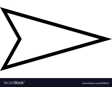 Pointer Right Outline Icon Royalty Free Vector Image