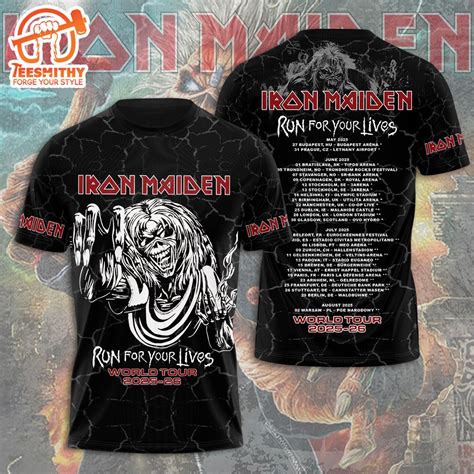 Iron Maiden Run For Your Lives Tour 2025 26 Central T Shirts Teesmithy