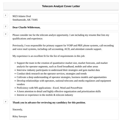 Telecom Analyst Cover Letter Velvet Jobs Telecom Analyst Cover Letter Velvet Jobs