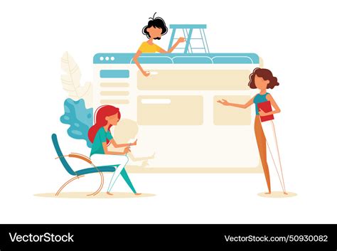 Webpage Development Team Royalty Free Vector Image