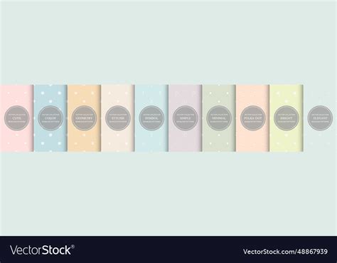 Collection Of Simple Seamless Colorful Geometric Vector Image