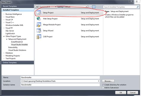 Installation Project In Visual Studio Installer Just A Thought