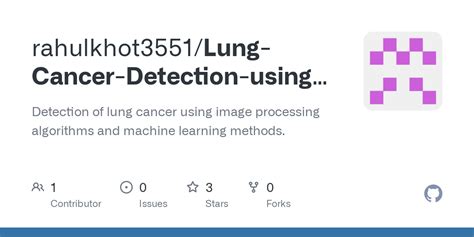 Github Rahulkhot3551lung Cancer Detection Using Machine Learning