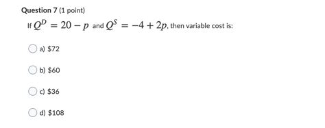 Solved How Do I Solve For The Variable Cost From Chegg