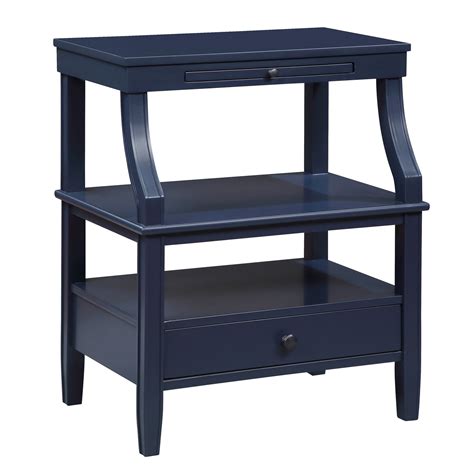 Navy Blue Nightstand With Poplar Solids And Plywood Construction