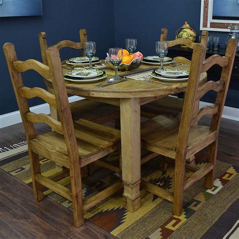 Rustic Pine Dining Room Table Round Table And Chairs Set