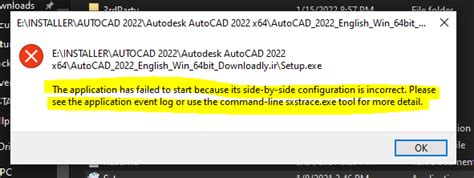 Help Me Autocad The Application Has Failed To Start Because Its Side
