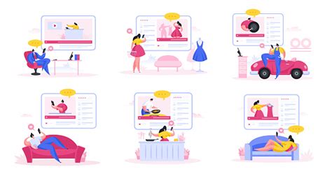 다양한 비디오 블로그를 팔로우하는 사람들 평면 만화 사람 벡터 일러스트 기계공에 대한 스톡 벡터 아트 및 기타 이미지 기계공 자습서 학습 Istock