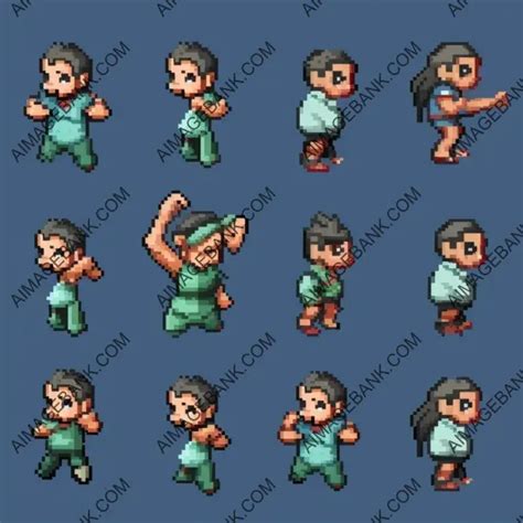 16bit Character Design Model Spritesheet Aimagebank