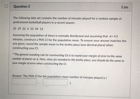 solved d question 3 2 pts the following data set contains