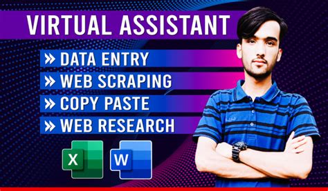 be your virtual assistant for ms excel data entry data scraping copy
