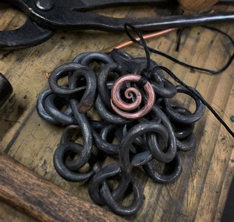 Copper Swirl Pendant Everflame Forge