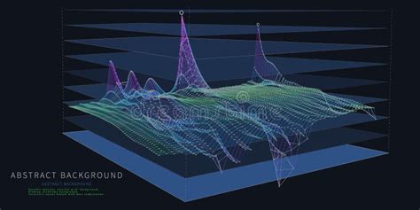 abstract background color graph wireframe from circles and noisy lines