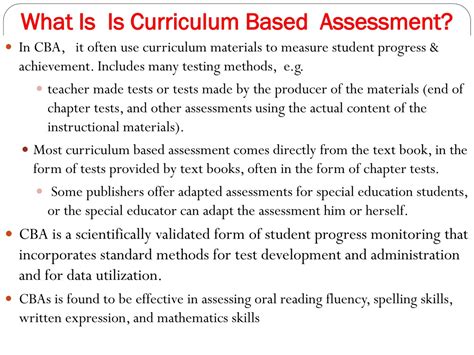 Curriculum Based Assessment Examples For Educators