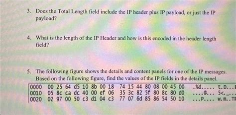 solved 3 does the total length field include the ip header