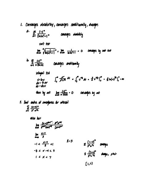 Math 122 Sums Lecture Notes 1 Converges Absolutley Converges