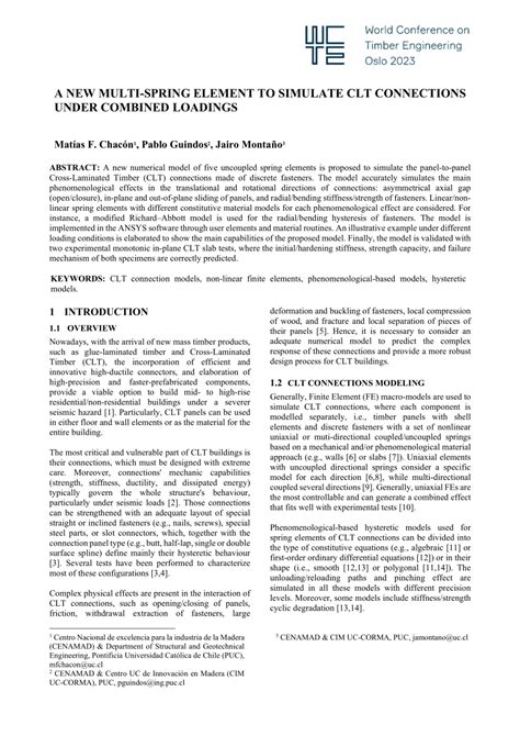 Pdf A New Multi Spring Element To Simulate Clt Connections Under Combined Loadings