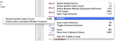 C Auto Generate Settersgetters With Qt Creator Stack Overflow