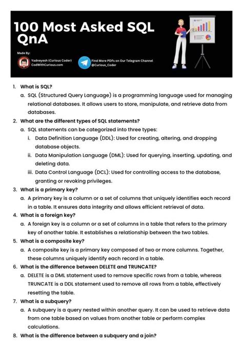 100 Most Asked Sql Questions And Answers Codewithcurious