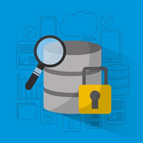 Data Base Storage Security Analysis Search Stock Vector Illustration