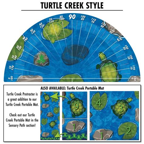 Turtle Creek Protractor Floor Sticker Mascot Junction