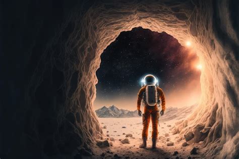 Premium Ai Image Astronaut Discovering New Alien Planet Generative Ai
