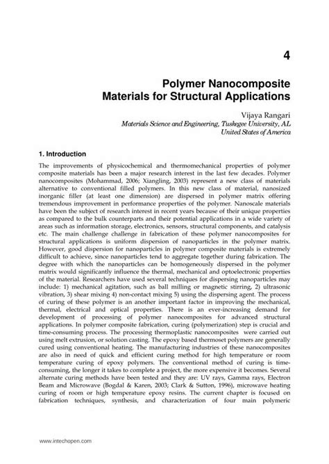 Pdf Polymer Nanocomposite Materials For Structural Applications Dokumentips