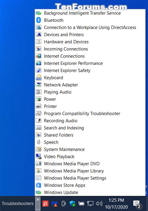 how to add or remove troubleshooters toolbar on taskbar in windows 10