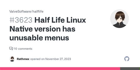 Half Life Linux Native Version Has Unusable Menus Issue ValveSoftware Halflife GitHub