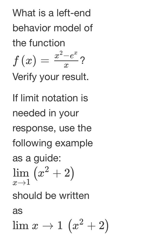 [solved] what is a left end behavior model of the function 2 e f x