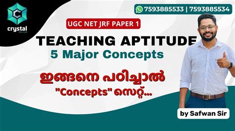 Ugc Net Paper 1 Teaching Aptitude 5 Major Concepts Of Teaching Aptitude Youtube