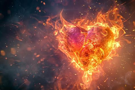 Heart Exploding In An Explosion Of Light Premium Ai Generated Image