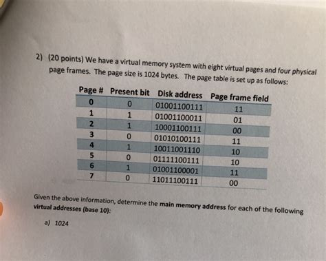 solved 2 20 points we have a virtual memory system with