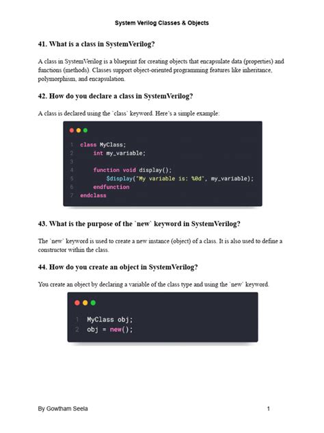 System Verilog Interview Questions Hub Part 3 Pdf Class Computer Programming Method