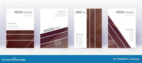 Geometric Brochure Design Template Set Gold Abstr Stock Illustration Illustration Of Artwork