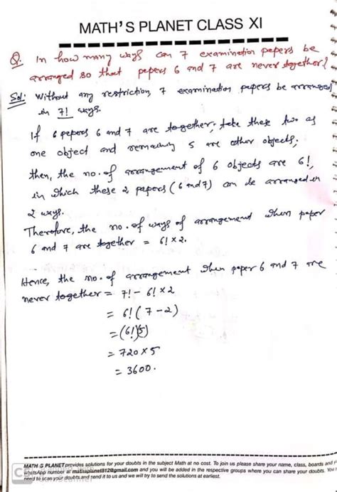 Maths Planet On Linkedin Fbsol1431 Class Xi Chapter