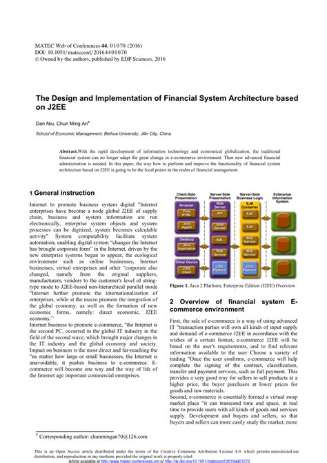 Pdf The Design And Implementation Of Financial System Architecture Based On J2ee