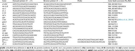 primer and probe sequences download table