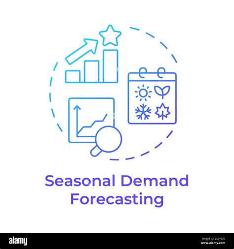 Seasonal Demand Forecasting Blue Gradient Concept Icon Stock Vector