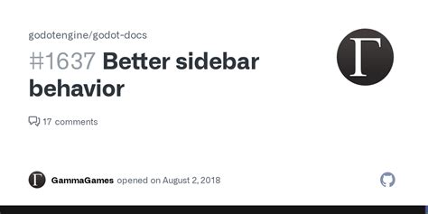 better sidebar behavior · issue 1637 · godotengine godot docs · github