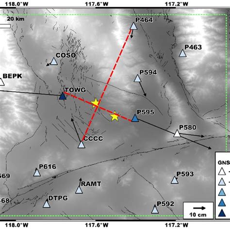 Gnss Vertical And Horizontal Coseismic And Early Post Seismic Download Scientific Diagram