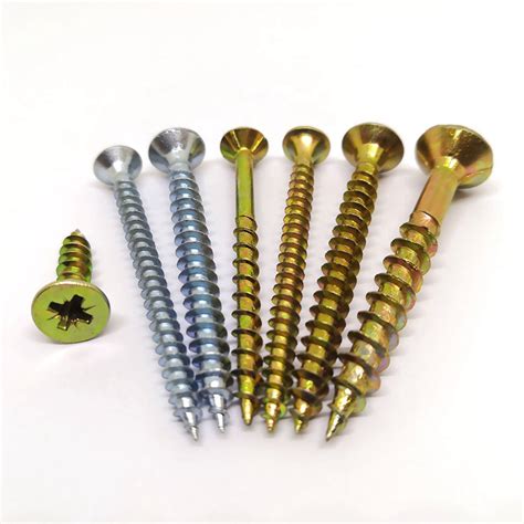 pozi drive double flat head screws yellos zinc plated csk yellow