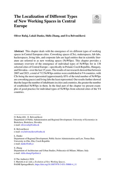 pdf the localization of different types of new working spaces in central europe