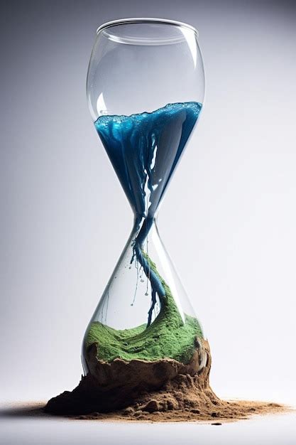 Premium Photo A 3d Visualization Of An Hourglass With Water Instead