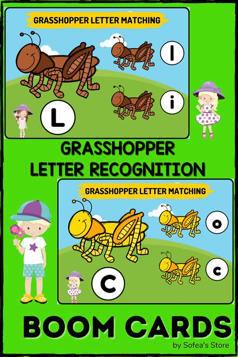 Grasshopper Letters Recognition Boom Cards Upper To Lowercase Letters